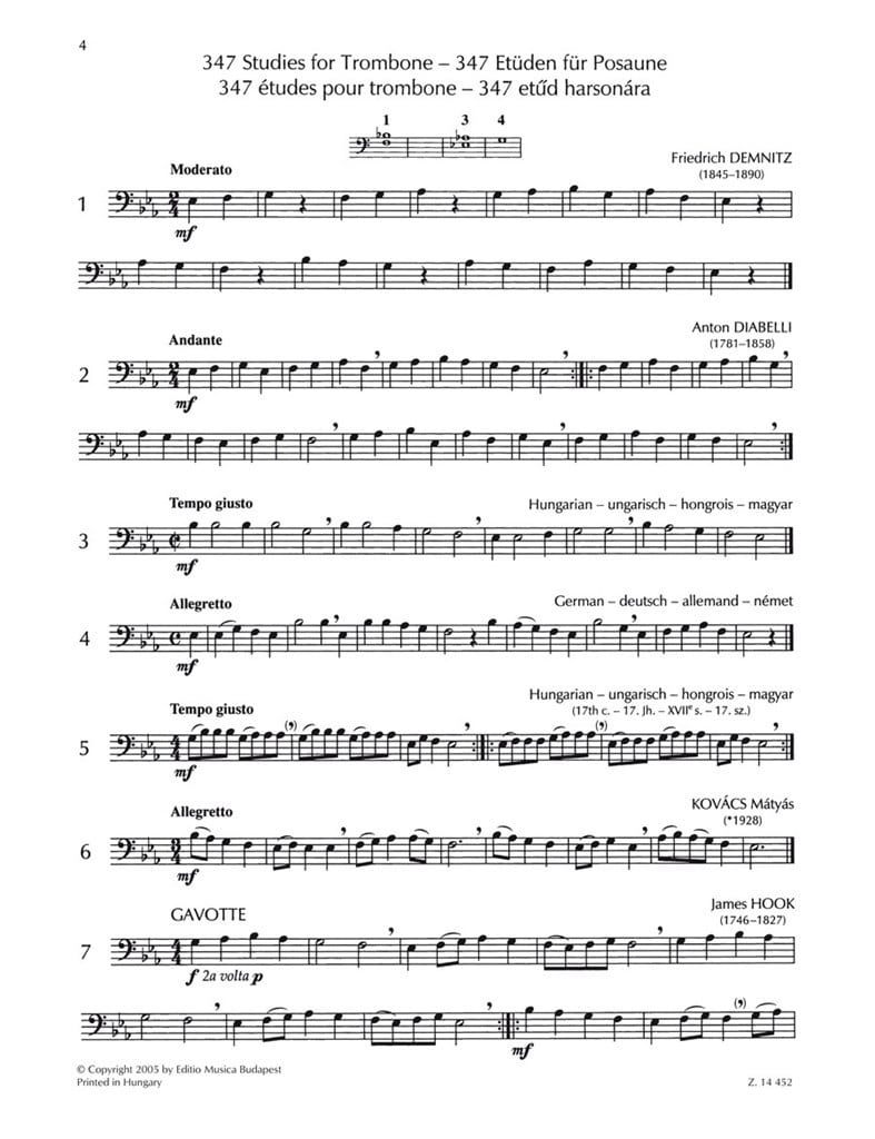 347 Studies for Trombone/Etüden für Posaune (Perényi) | Gottfrid ...