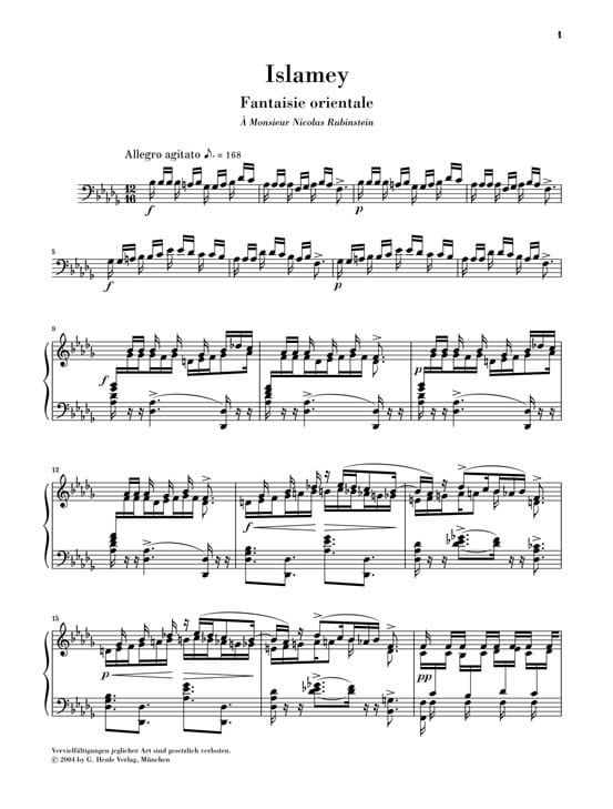 Balakirev, Milij: Islamey (Fantaisie orientale) (urtext) | Gottfrid ...
