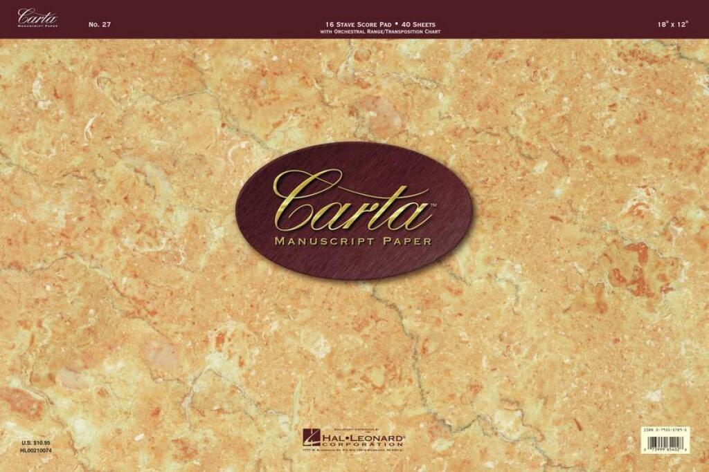 Carta Manuscript Paper No. 27 - Professional - notpapper liggande 18 ...