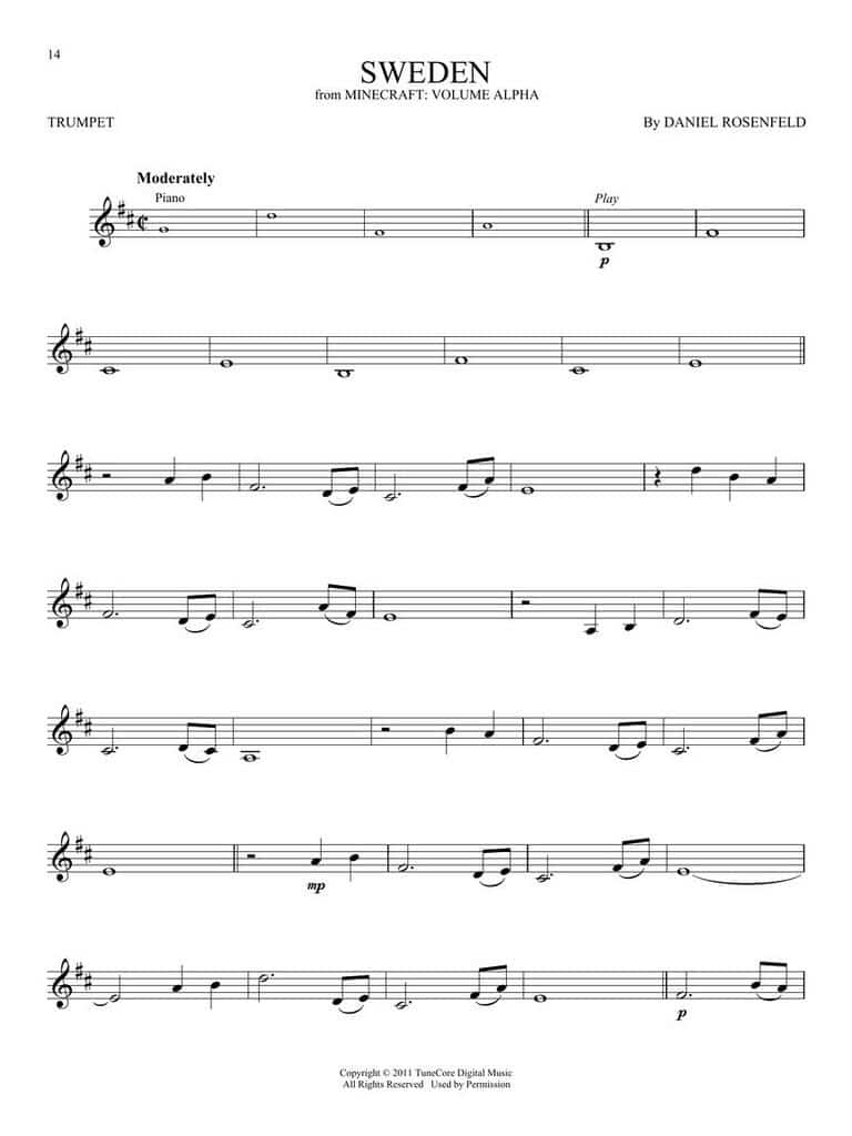 Minecraft - Music from the Video Game Series trumpet playalong (Bok ...