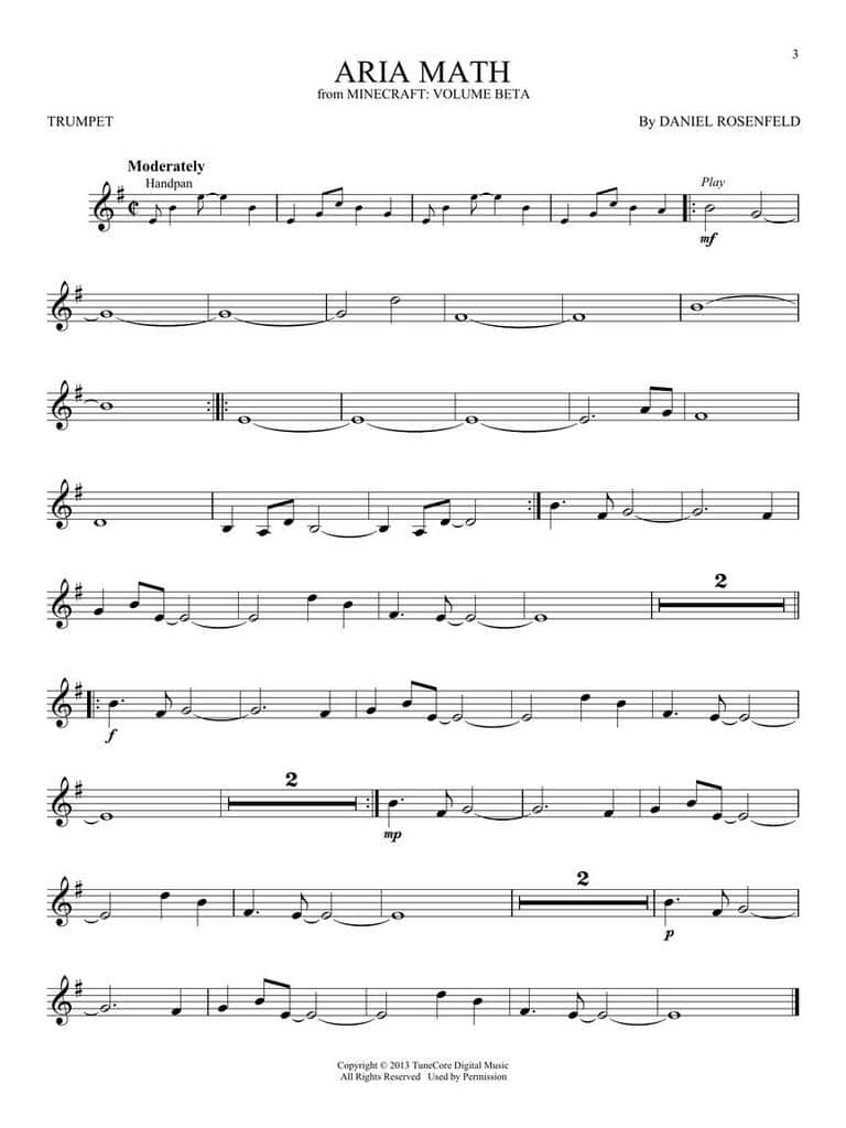 Minecraft - Music from the Video Game Series trumpet playalong (Bok ...